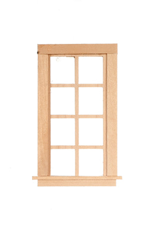 Four over Four Window with Bottom Trim – Dollhouse Junction
