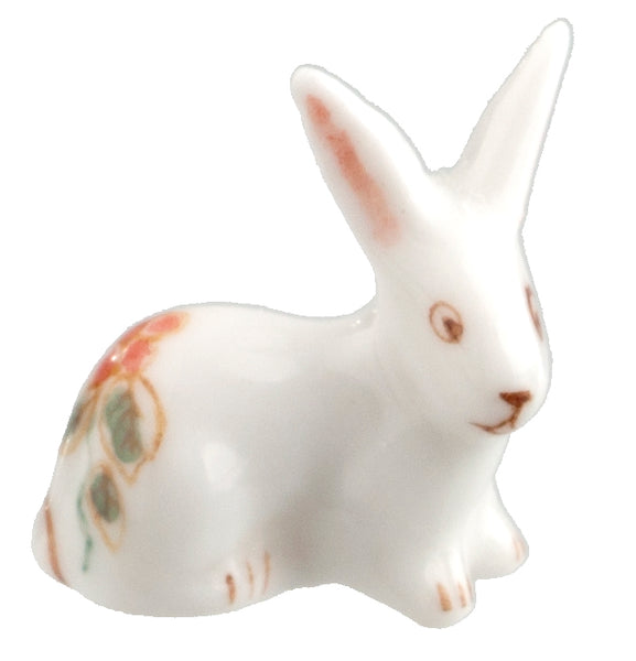 Bunny Figurine, Peach Flower – Dollhouse Junction