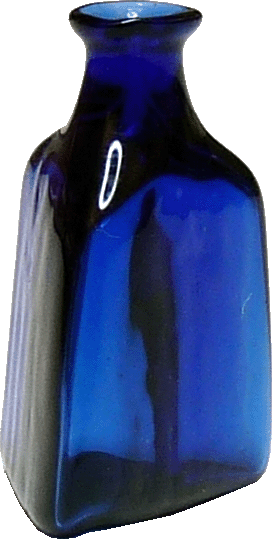 Blue Glass Triangle Medicine Bottle – Dollhouse Junction