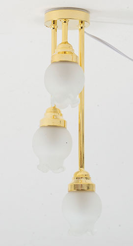 Ceiling Light with Three Drop Down Frosted Globe Shades, 12 Volt ...
