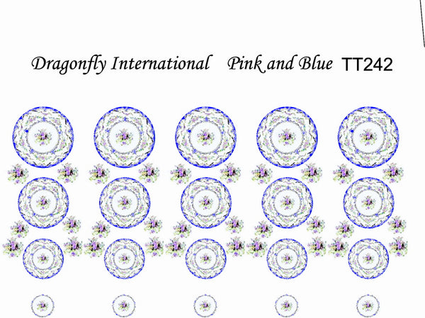 Pink and Blue Dish Decal Transfer Set – Dollhouse Junction