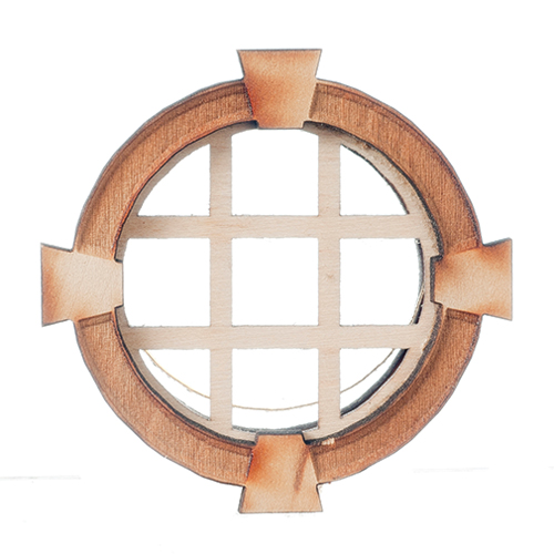 Round Window with Keystone, cross hatch – Dollhouse Junction