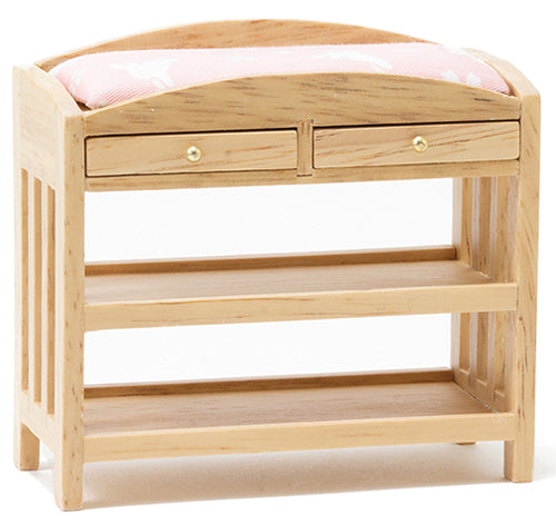 Changing Table, Oak and Pink – Dollhouse Junction