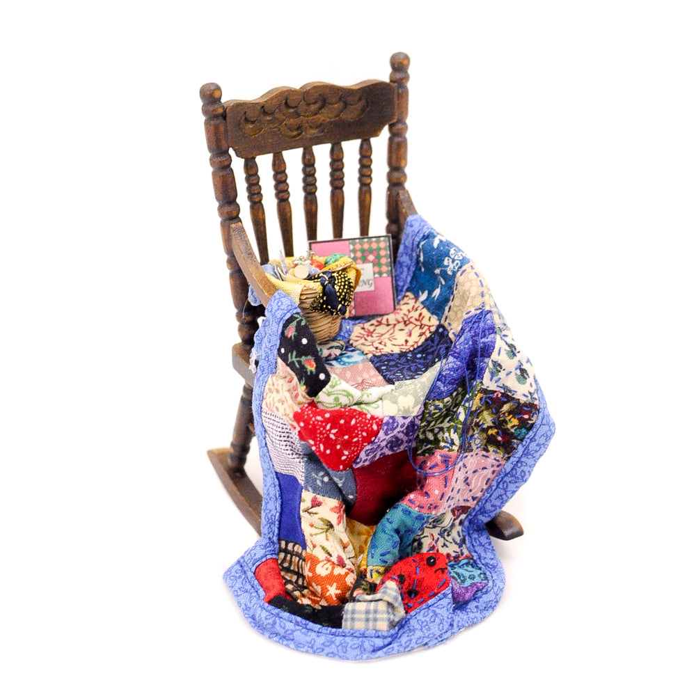 Rocking Chair with Quilt – Dollhouse Junction