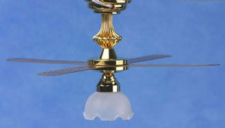 Ceiling Fan with Large Tulip Bulb – Dollhouse Junction