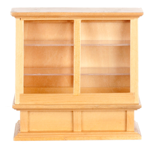 Angled Display Case, Oak – Dollhouse Junction