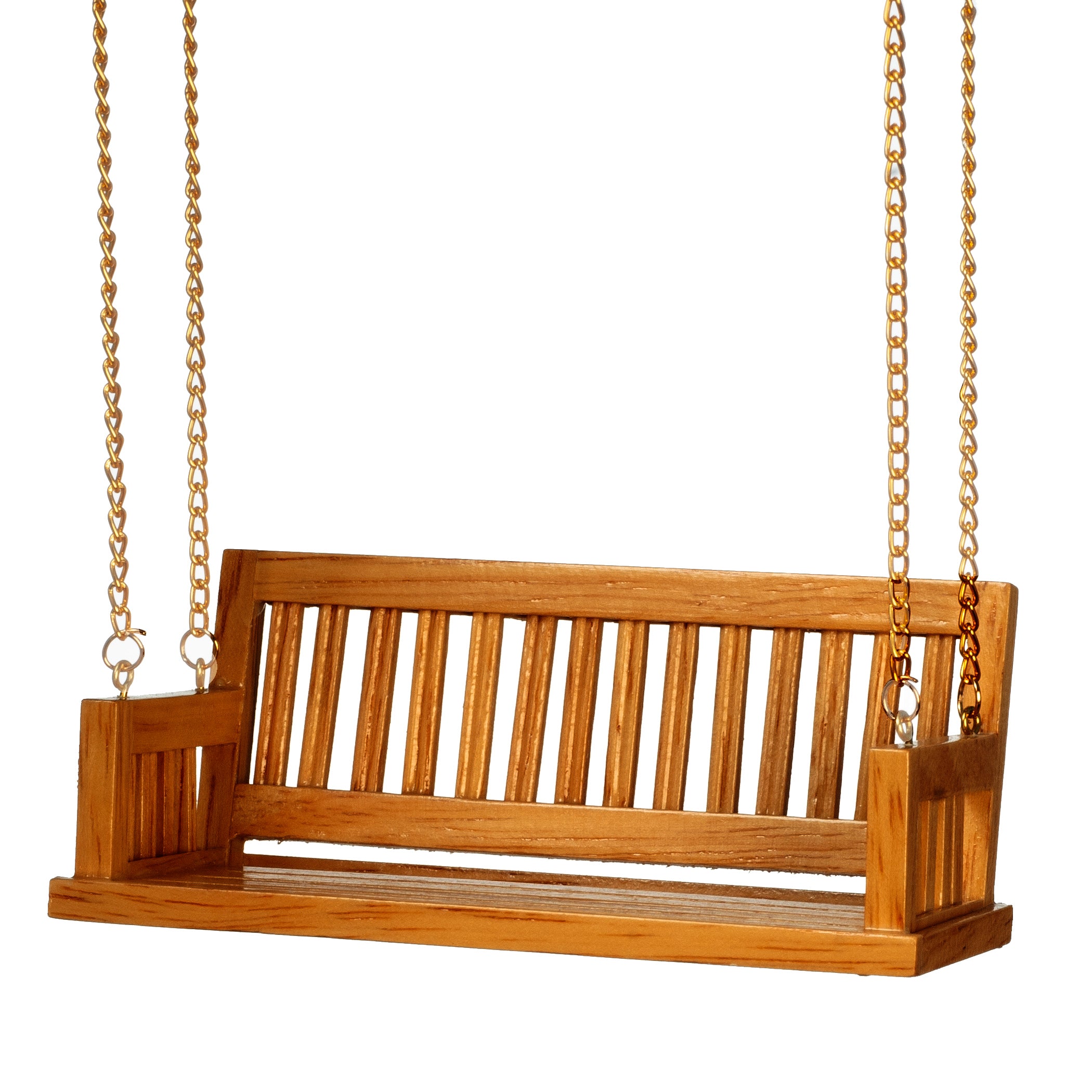 Porch Swing, Walnut Finish – Dollhouse Junction